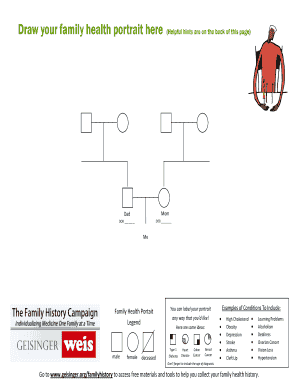 Fillable Online geisinger Draw your family health portrait here ...