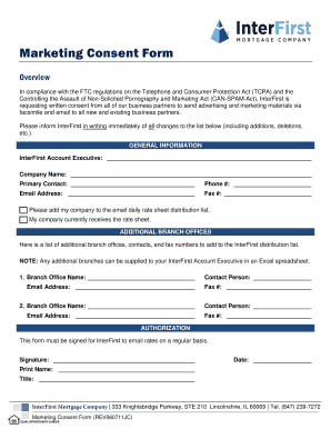 Fillable Online Marketing Consent Form - interbankwholesalecom Fax ...