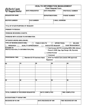 Fillable Online health information management chart request form date ...