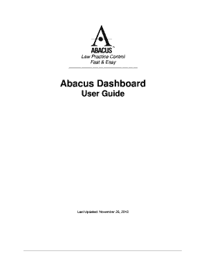 Fillable Online Abacus Dashboard User Guide - helpabacuslawcom Fax ...