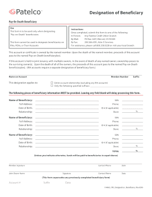 Fillable Online Pay-On-Death Beneficiary Fax Email Print - pdfFiller