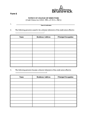 Fillable Online pxw1 snb Form 6 Change of Directors - pxw1snbca Fax ...