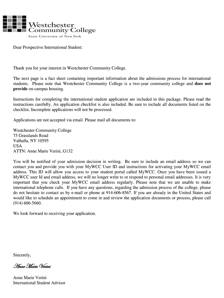 Fillable Online sunywcc INTERNATIONAL STUDENT INFORMATION - sunywcc Fax Email Print - pdfFiller