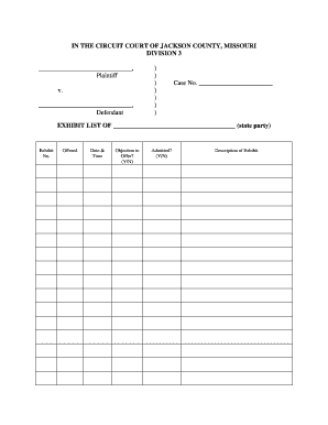 Fillable Online 16thcircuit Exhibit List Formdoc - 16thcircuit Fax ...