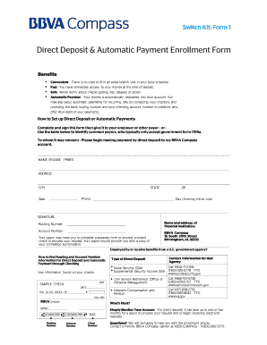 Fillable Online Direct Deposit Automatic Payment Enrollment Form Fax ...
