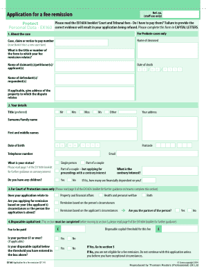 Fillable Online Application for a fee remission staff use only Ref no ...