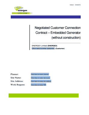 Fillable Online energex com Negotiated Customer Connection ...