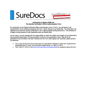 Fillable Online Instructions to Notary Public for The Identity Fax ...