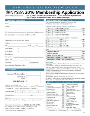 Fillable Online nysba New York State Bar aSSociatioN NYSBA 2016 ...