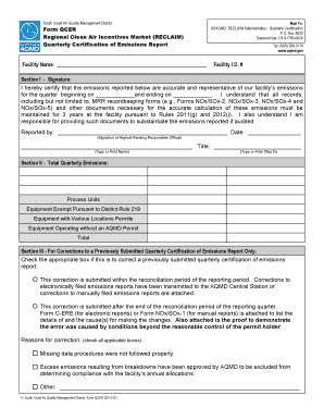 Fillable Online aqmd AQMD Form QCER Fax Email Print - pdfFiller