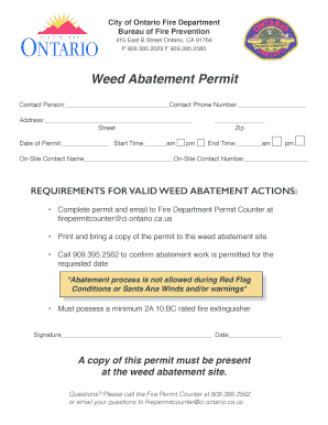 Fillable Online Weed Abatement Permit Fax Email Print - pdfFiller