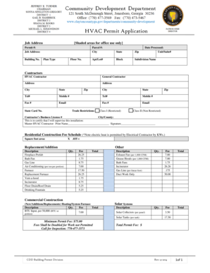 Fillable Online claytoncountyga HVAC Permit Application - Clayton ...