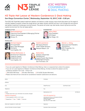 Fillable Online icsc N3TRIPLE NET ICSC WESTERN CONFERENCE - icsc Fax Email Print - pdfFiller