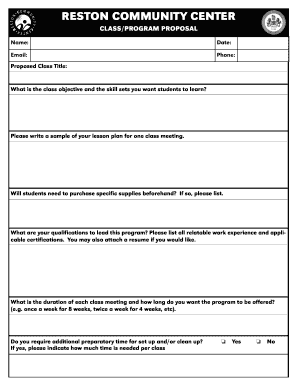 Fillable Online ClassProgram Proposal Form Fax Email Print - pdfFiller