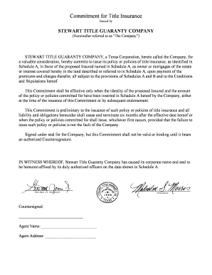 Fillable Online STEWART TITLE GUARANTY COMPANY, a Texas Corporation ...