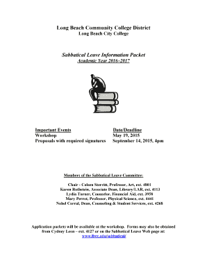 Fillable Online lbcc Sabbatical Leave Information Packet Fax Email Print - pdfFiller