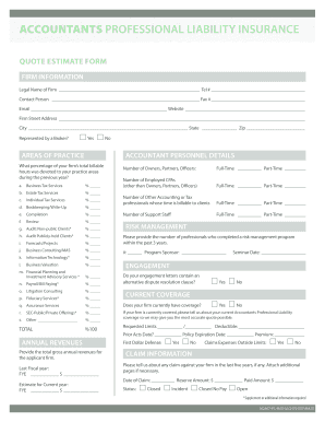 Fillable Online ACCOUNTANTS PROFESSIONAL LIABILITY INSURANCE Fax Email ...