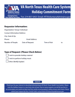 Fillable Online Holiday Commitment Form Fax Email Print - pdfFiller
