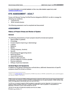 Fillable Online EYE ASSESSMENT - ADULT Fax Email Print - pdfFiller