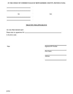 Fillable Online montcopa PRAECIPE FOR APPEARANCE.doc Fax Email Print ...