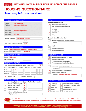 Fillable Online housingcare HOUSING QUESTIONNAIRE - housingcare Fax ...