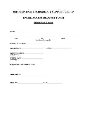 Fillable Online elac INFORMATION TECHNOLOGY SUPPORT GROUP EMAIL ACCESS ...