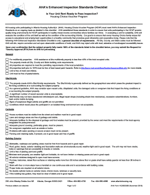 Fillable Online AHAs Enhanced Inspection Standards Checklist Fax Email ...