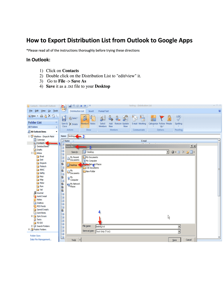 Fillable Online How To Export Distribution List From Outlook To Google fillable-online-how-to-export-distribution-list-from-outlook-to-google