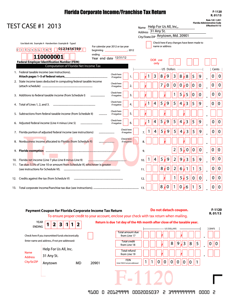 Fillable Online F-1120 - webservicesfplscsoftcom Fax Email Print - pdfFiller