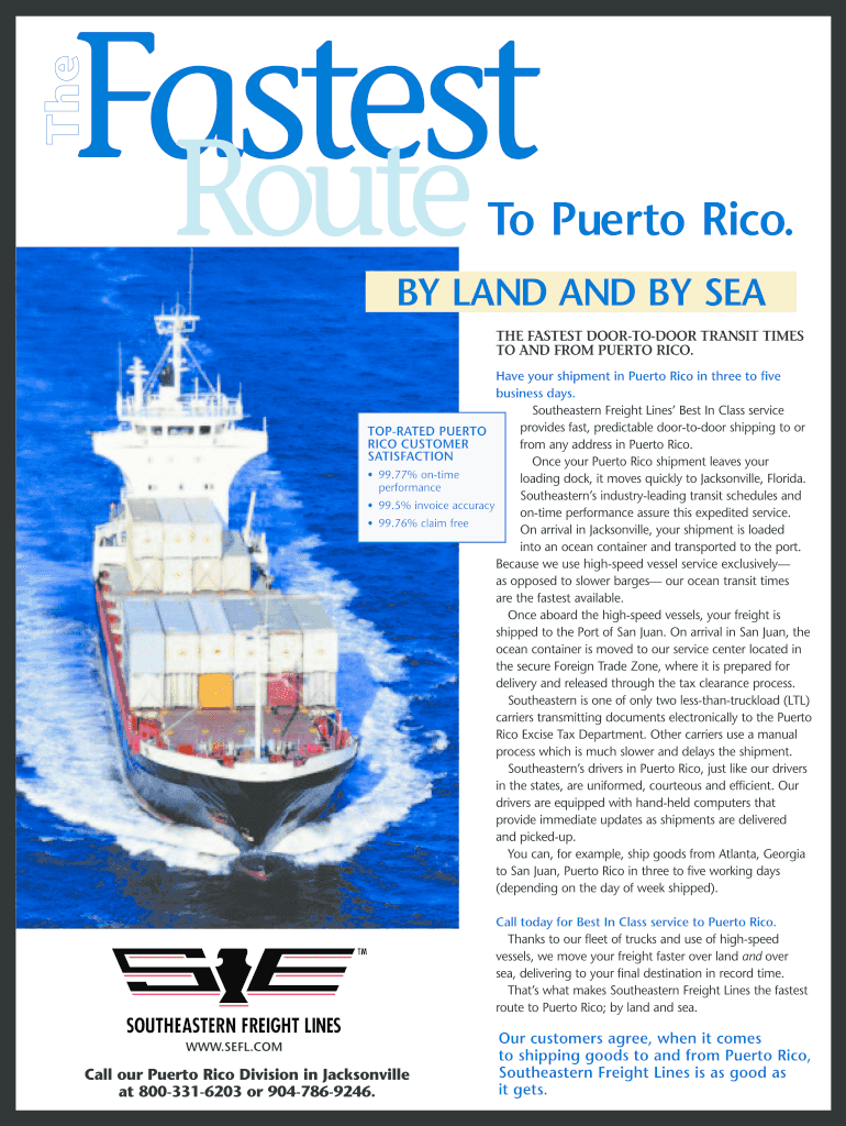 Fillable Online Fastest e Th Route - SEFL Fax Email Print - pdfFiller