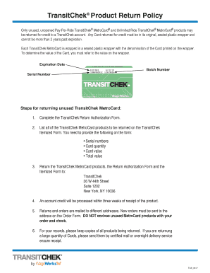 Fillable Online Only unused, unopened Pay-Per-Ride TransitChek ...