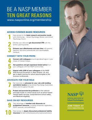 Fillable Online nasponline BE A NASP MEMBER - nasponline Fax Email ...