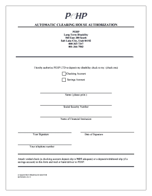 Fillable Online pehp LTD ACH Formdoc Fax Email Print - pdfFiller