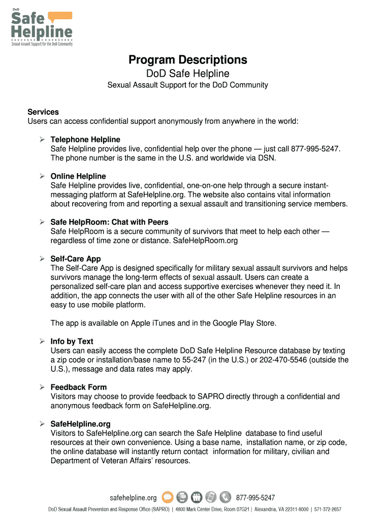 Fillable Online Program Descriptions - SAPR Fax Email Print - pdfFiller