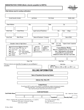 Fillable Online nwtc FOF Reg Form-Police Fax Email Print - pdfFiller