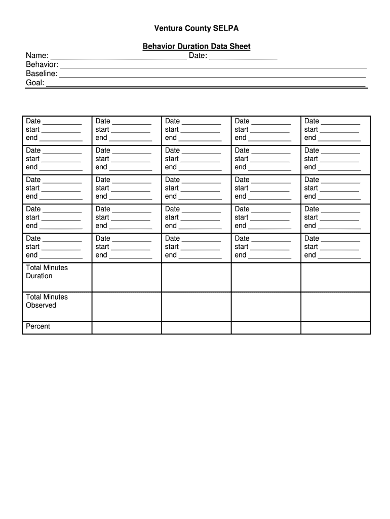 Blank Free Printable Data Collection Sheets
