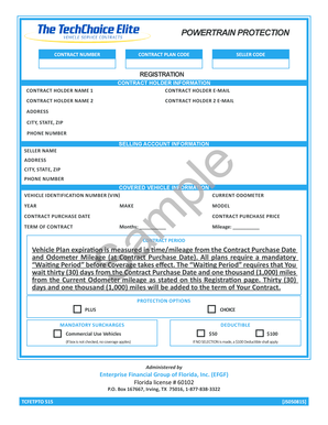Fillable Online POWERTRAIN PROTECTION Fax Email Print - pdfFiller