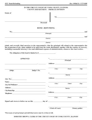 Fillable Online BOND - REFUNDING We and Principal - USCourtForms Fax ...