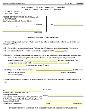 Fillable Online Initial Case Management Order Fax Email Print - pdfFiller