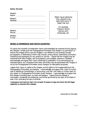 Fillable Online Models Attach visual reference Models Address Fax Email ...
