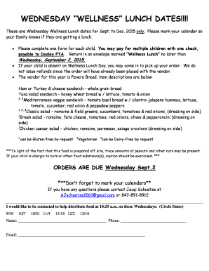 Fillable Online dooley sd54 WEDNESDAY WELLNESS LUNCH DATES - Dooley ...