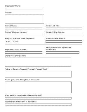Fillable Online Donation Request Form - Stateside Foods Fax Email Print ...
