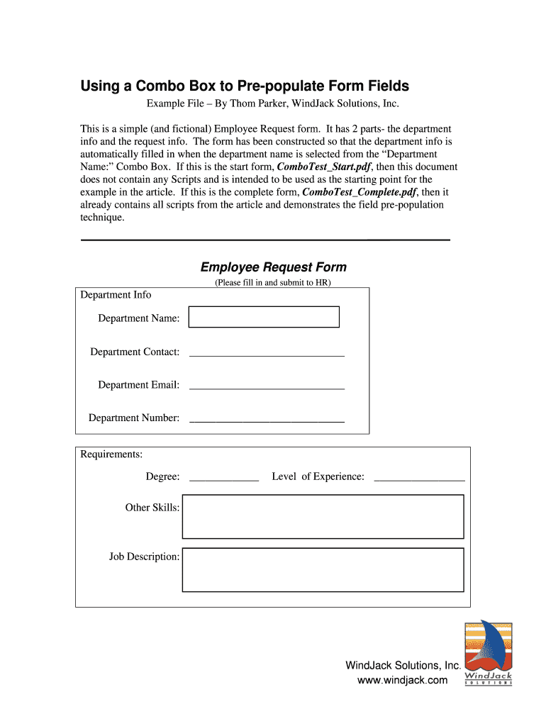 Fillable Online Using a Combo Box to Pre-populate Form Fields Fax Email ...