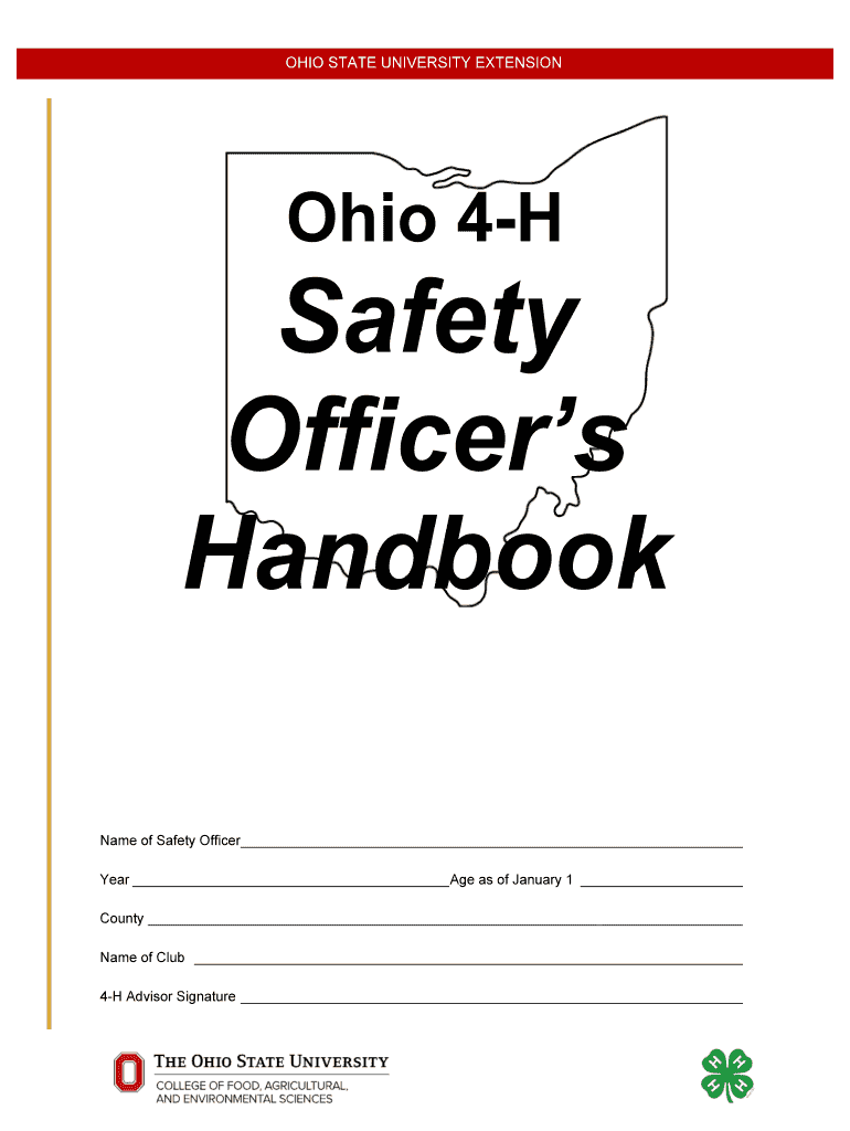 Fillable Online ohio4h Safety Officers Handbook - ohio4horg Fax Email ...