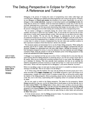 Fillable Online The Debug Perspective in Eclipse for Python Fax Email ...