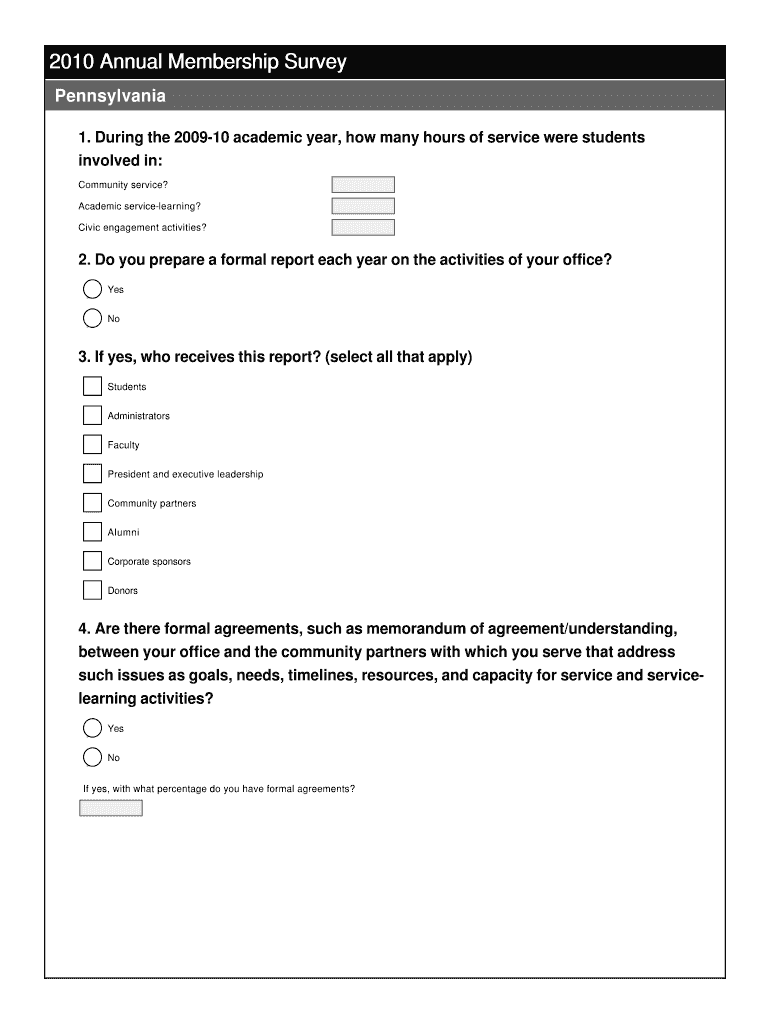 Fillable Online compact 2010 Annual Membership Survey - compactorg Fax ...