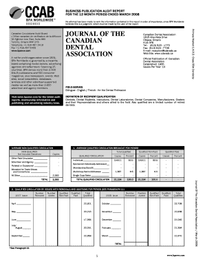 Fillable Online cda-adc BUSINESS PUBLICATION AUDIT REPORT FOR THE 12 ...