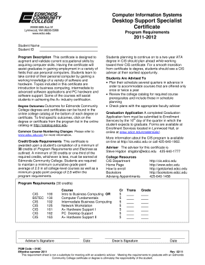 Fillable Online Desktop Support Specialist Certificate Fax Email Print ...
