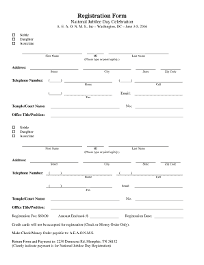 Fillable Online aeaonms Registration Form - aeaonmsorg Fax Email Print ...