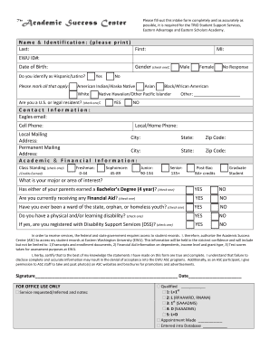 Fillable Online access ewu Name Identification please print - EWU Fax ...